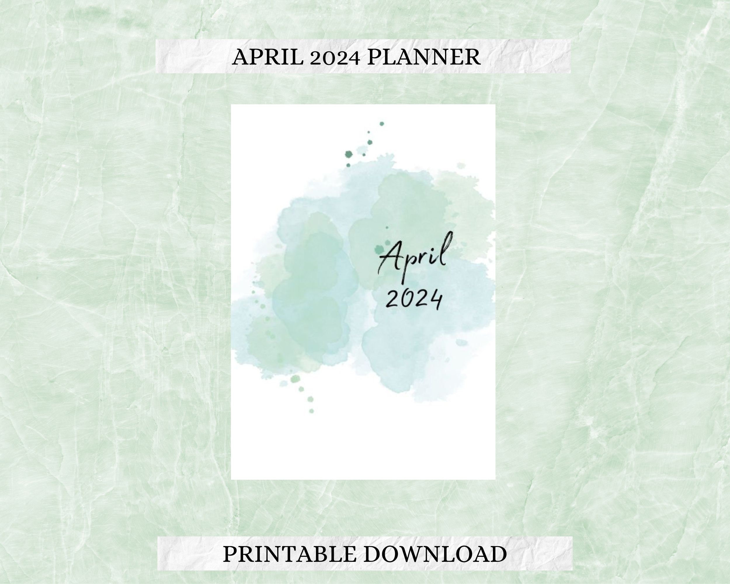 April 2024 Planner With Calendar, All Dates of Month Included, Simple ...