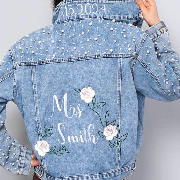 Wedding Jean Jacket Embroider - Etsy