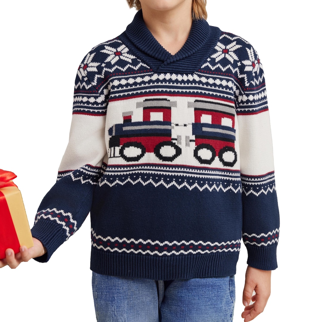 Personalized Christmas Sweater Kids Christmas Sweater With Train Custom ...