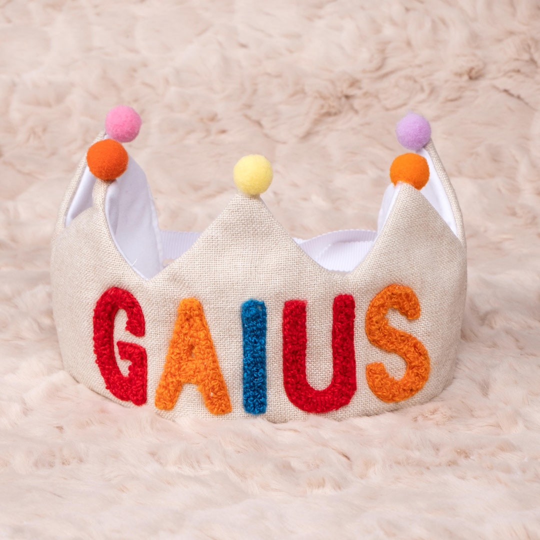 Personalized Baby Crown Handmade Fabric Crown With Name for Baby First ...