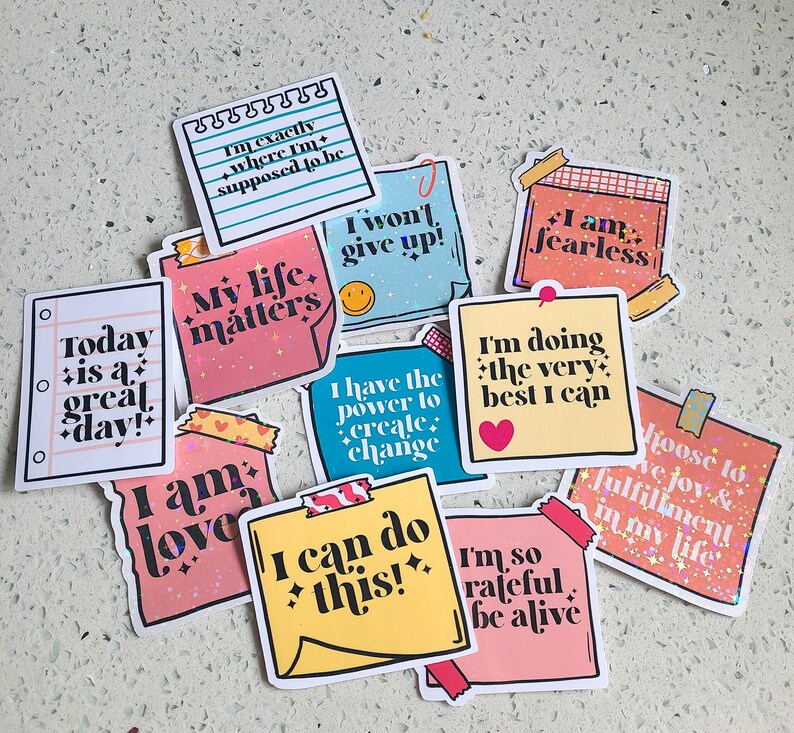 I Am Loved Sticker, Post It Note Decal, Water Bottle Decal, Note to ...