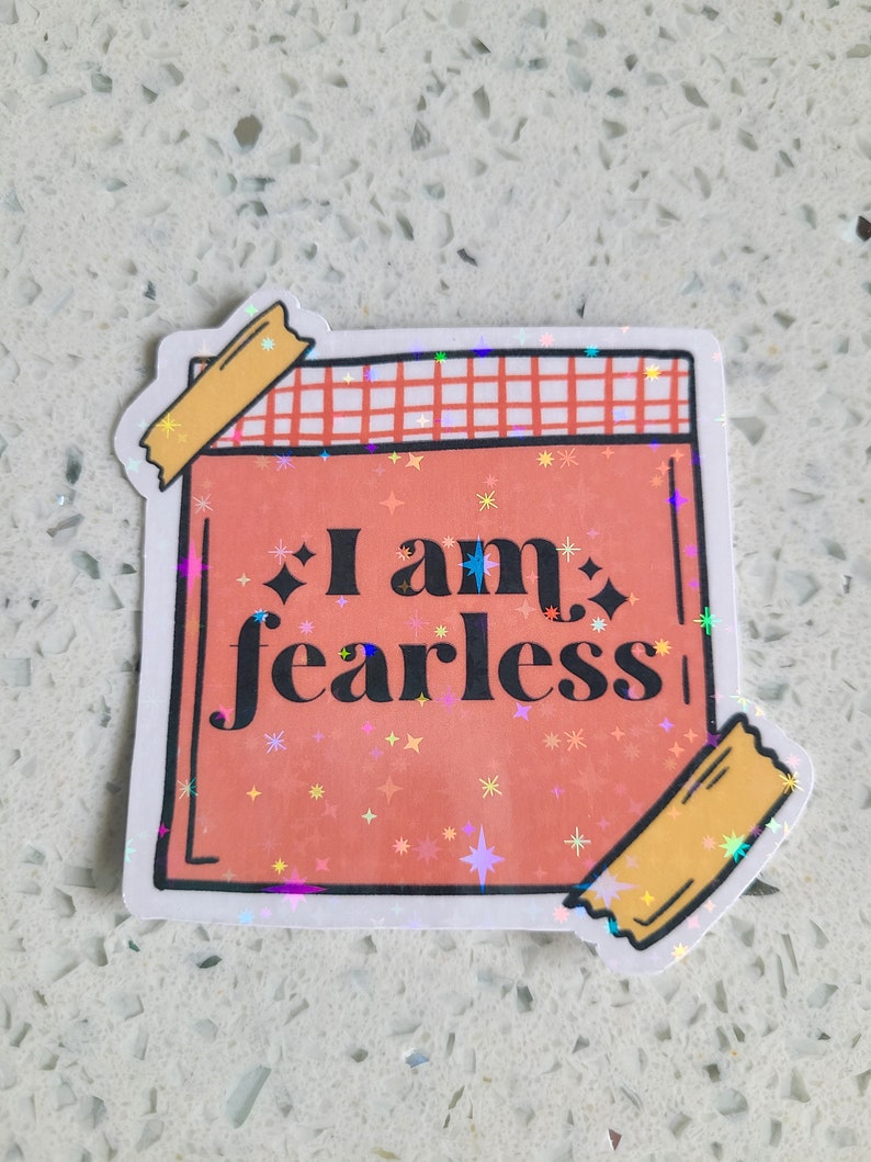 I Am Fearless Sticker, Post It Note Decal, Water Bottle Decal, Note to ...