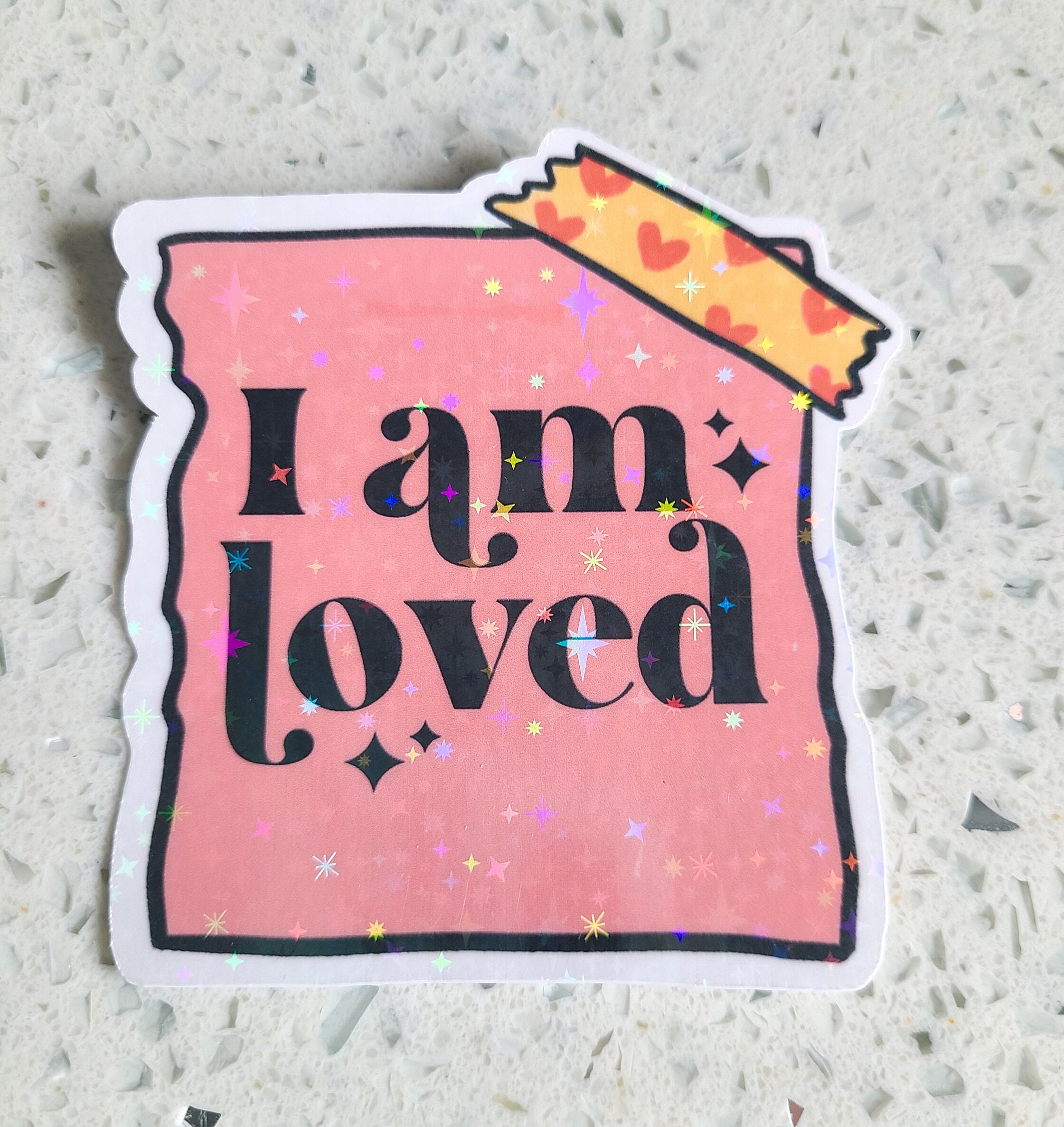 I Am Loved Sticker, Post It Note Decal, Water Bottle Decal, Note to ...