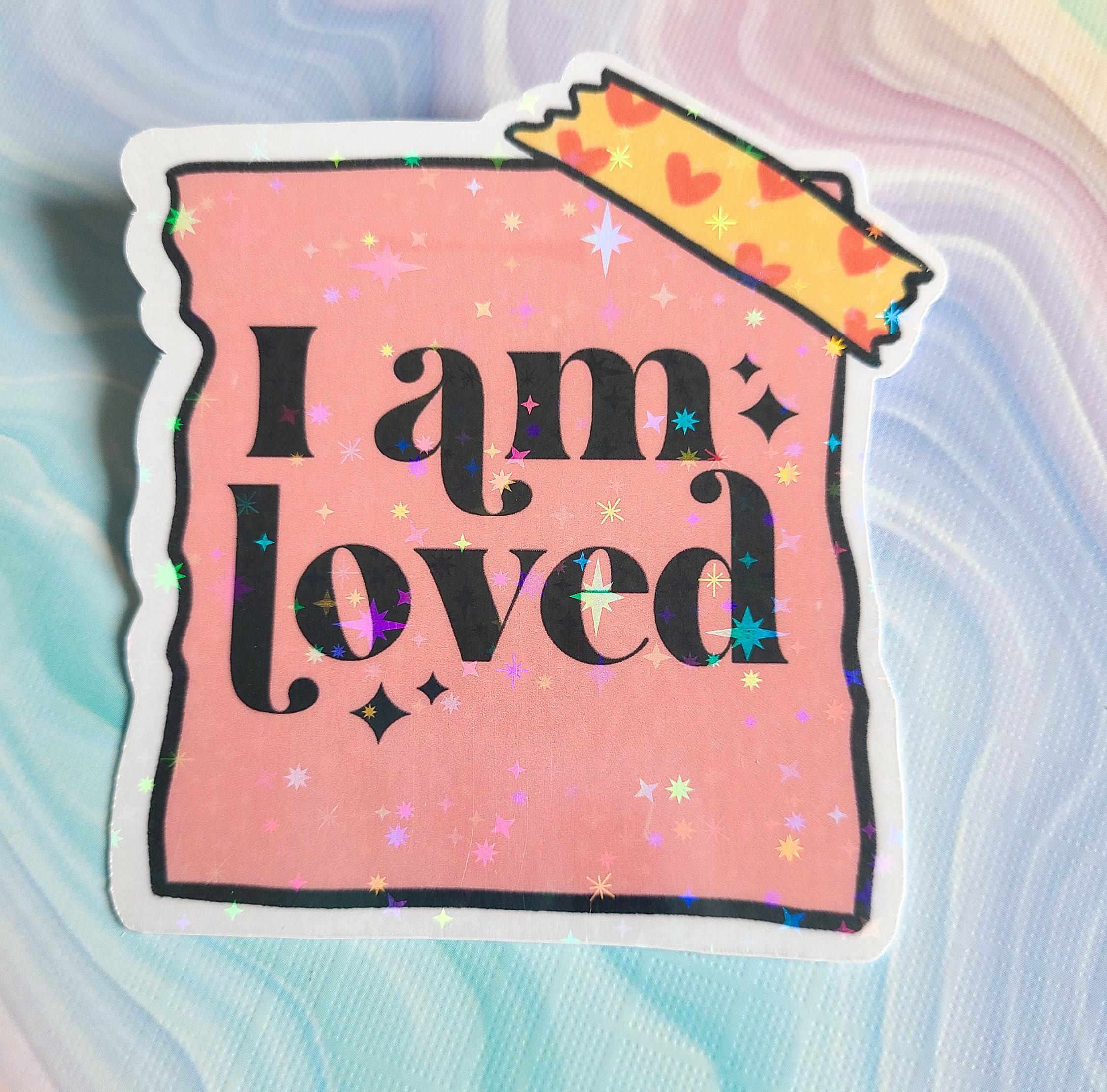 I Am Loved Sticker, Post It Note Decal, Water Bottle Decal, Note to ...