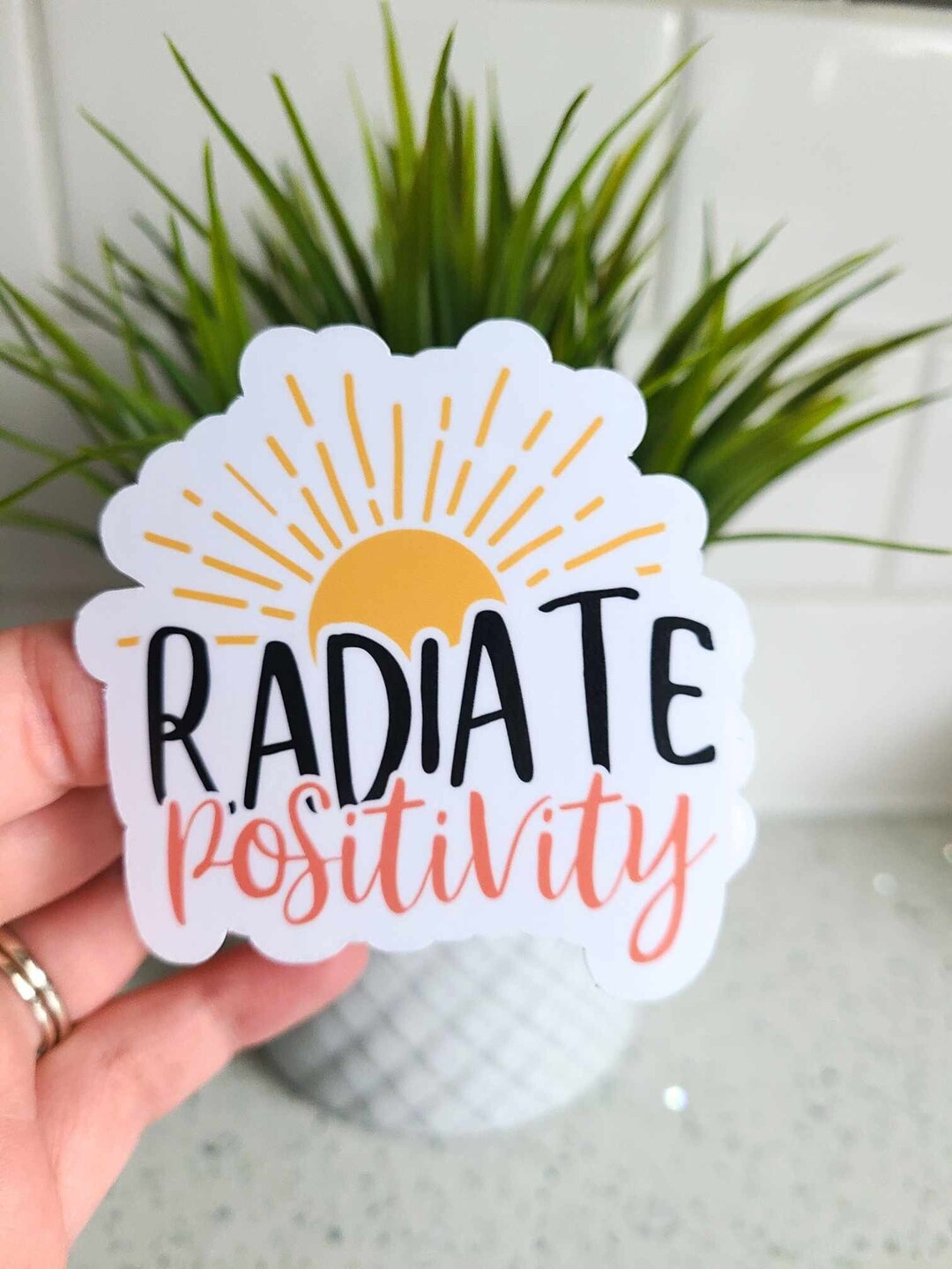 Radiate Positivity Sticker, Motivational Laptop Sticker, Water Bottle ...