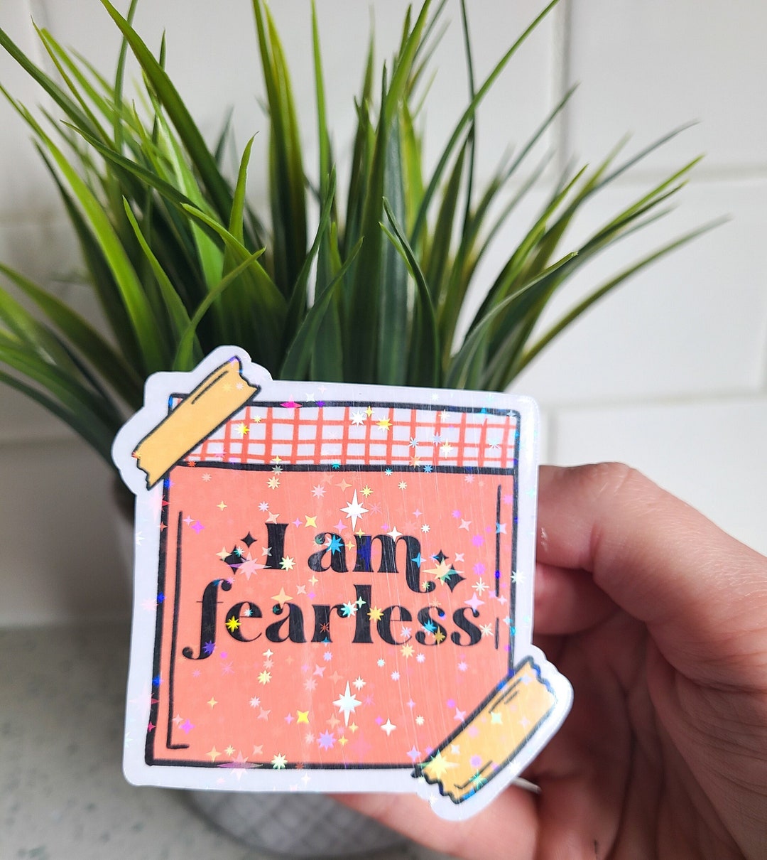 I Am Fearless Sticker, Post It Note Decal, Water Bottle Decal, Note to ...