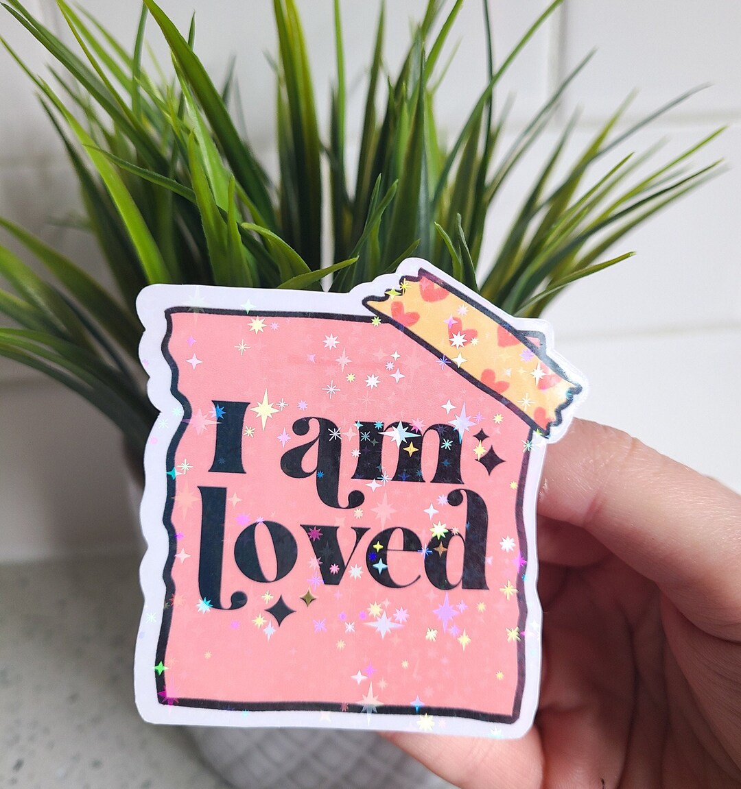 I Am Loved Sticker, Post It Note Decal, Water Bottle Decal, Note to ...