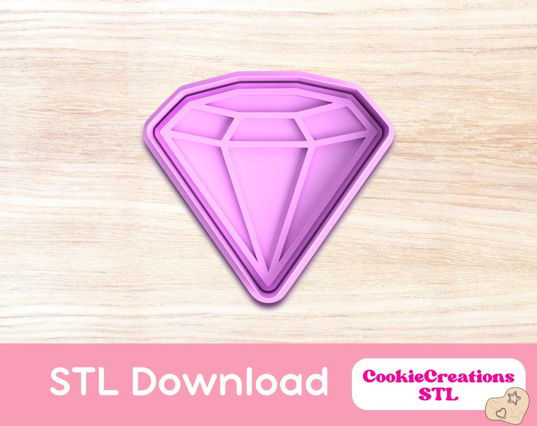 Diamond Cookie Cutter STL File for 3D Printing - Instant Download ...