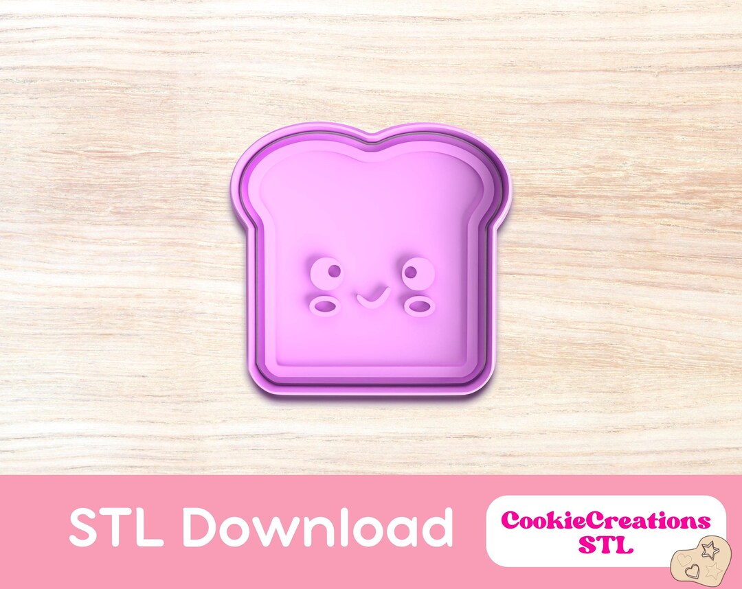 Toast Food Cookie Cutter STL File Instant Download, Fun Food Cookie ...