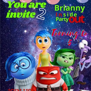 Inside Out 2 Birthday Invitation, Party Invitation, Digital Invitation ...