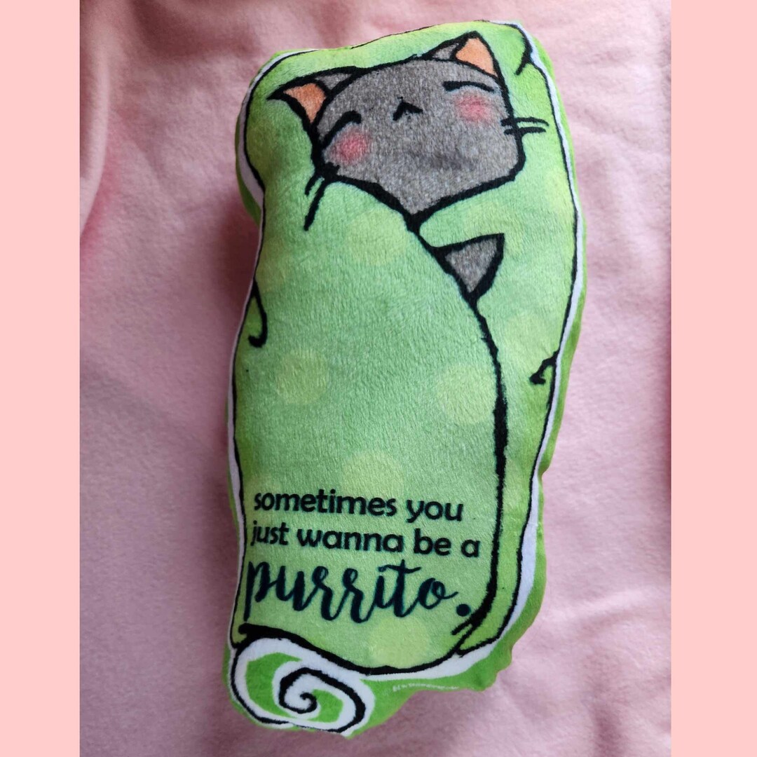 Kawaii Purrito Cat Plushie Grey Cat Gray Cat - Etsy