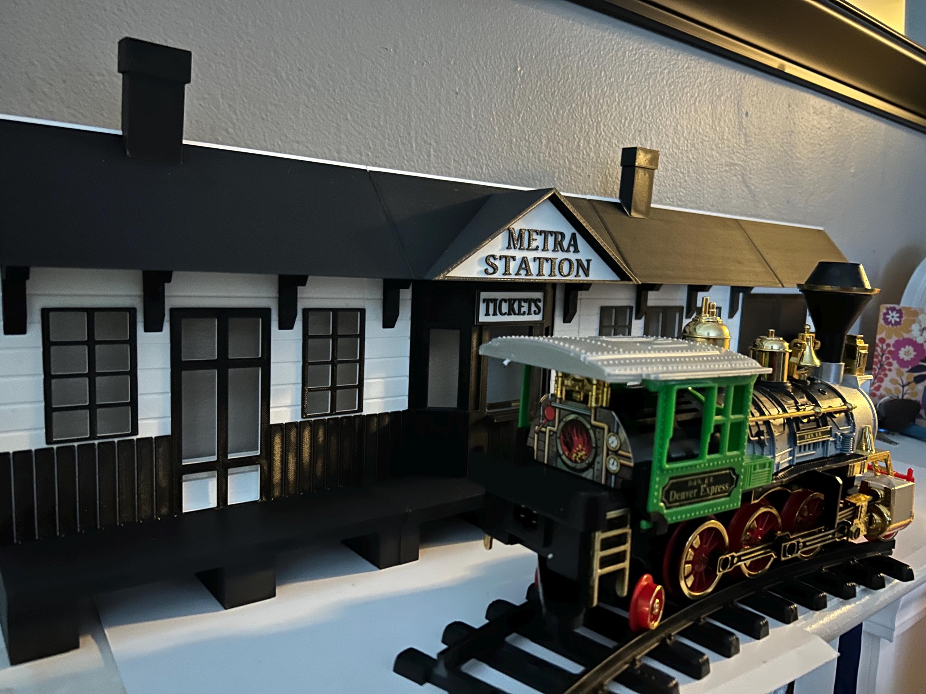 Personalized G Scale Train Station Facade: 3D Village Display (30"x 10. ...