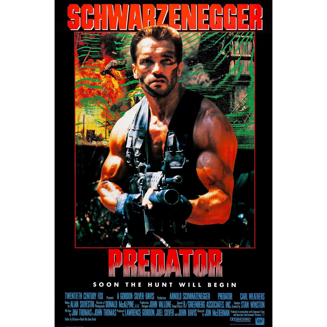 Predator 1987 Promotional Action Science Fiction Horror Movie Poster ...