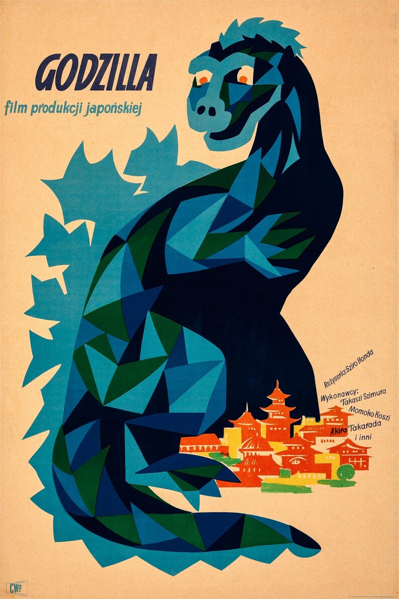 Godzilla 1954 Polish Promotional Movie Poster HD Fine Art Print on ...