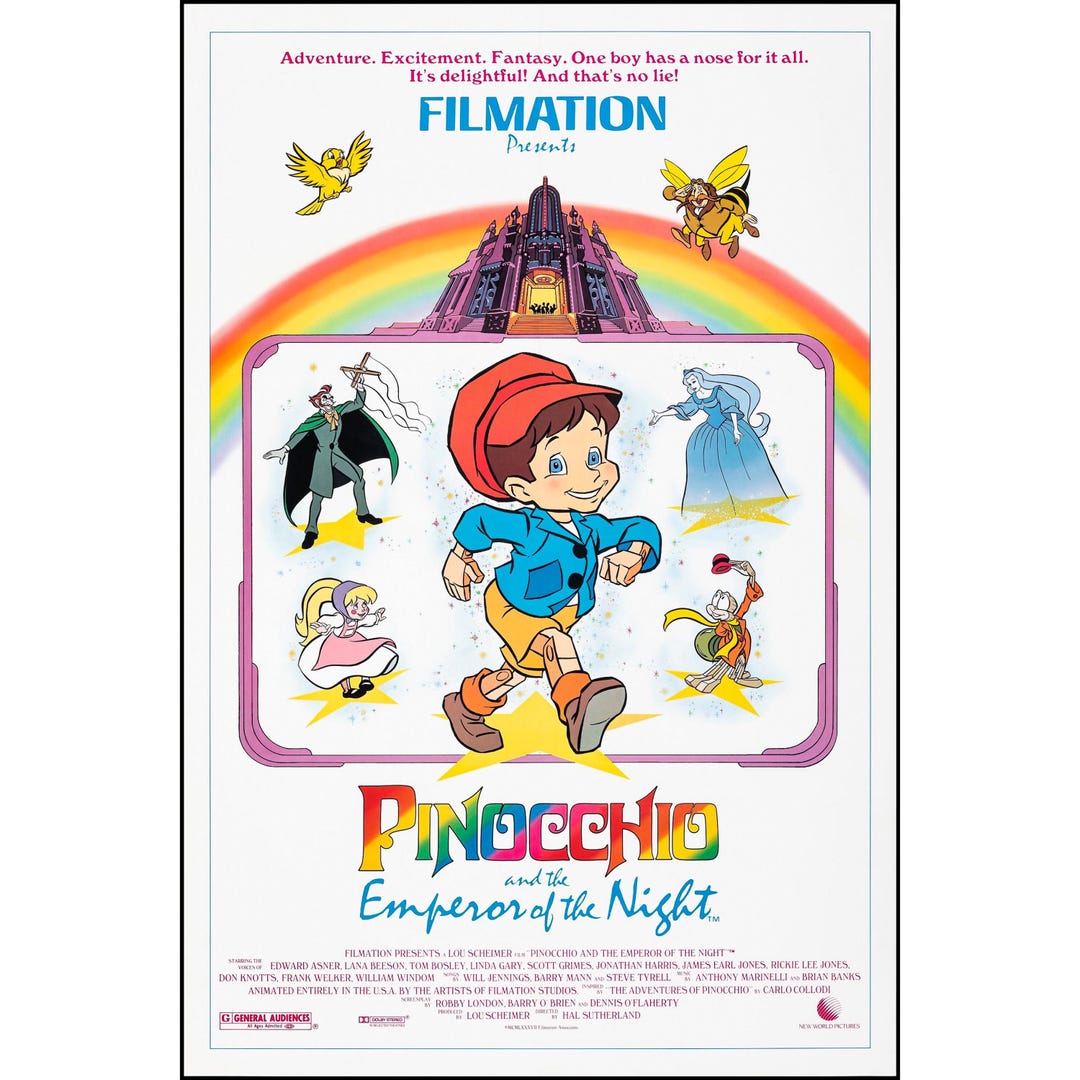 Pinocchio and the Emperor of the Night 1987 Promotional Movie Poster HD ...