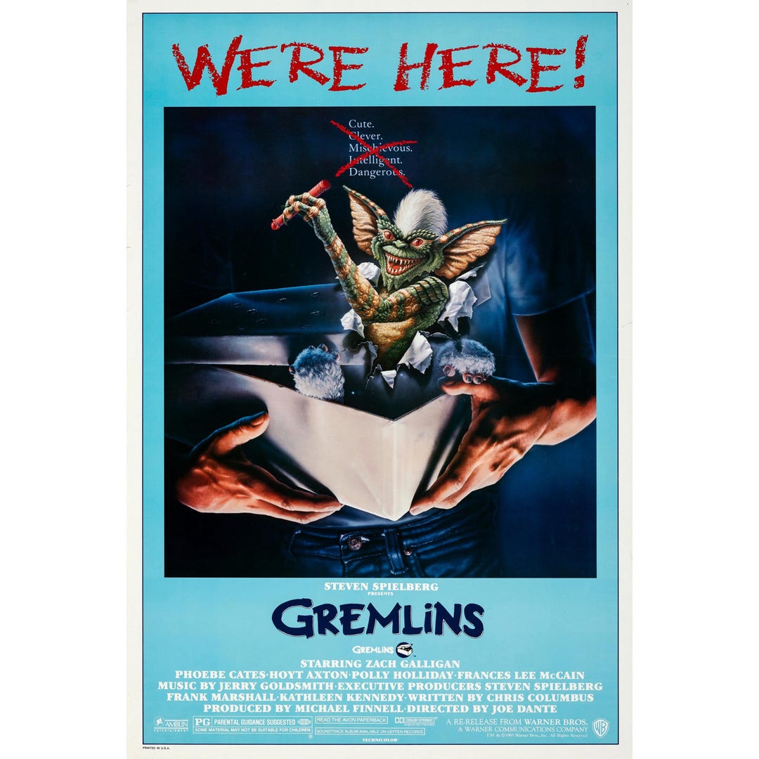 Gremlins 1984 Promotional Movie Poster HD Fine Art Print on Premium ...