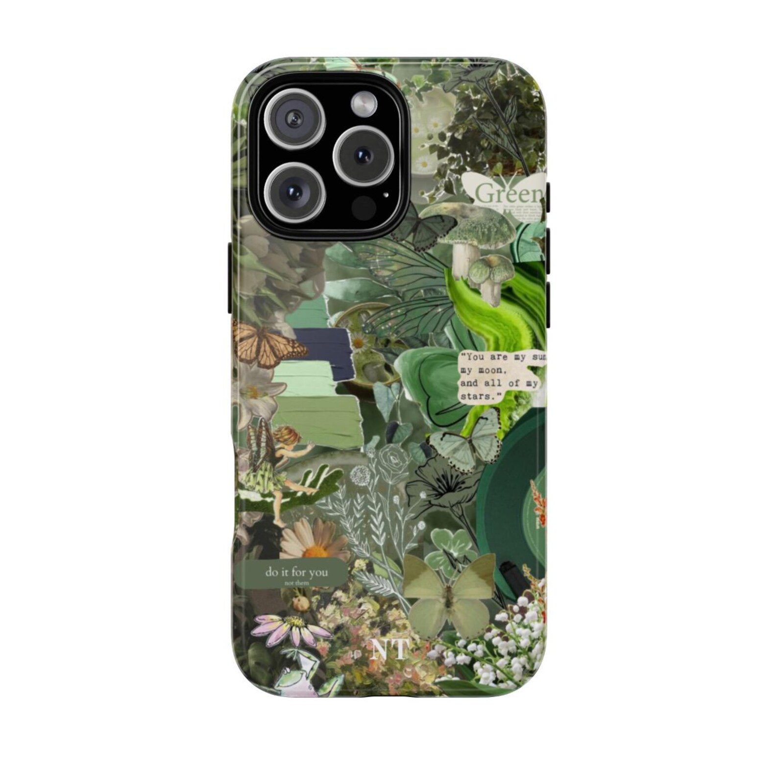 Green Collage Phone Case, Green Aesthetic Phone Case, Collage Phone ...
