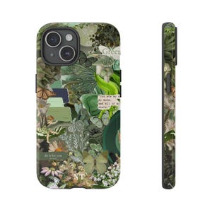 Green Collage Phone Case, Green Aesthetic Phone Case, Collage Phone ...