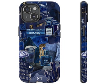 Blue Collage Phone Case - Etsy