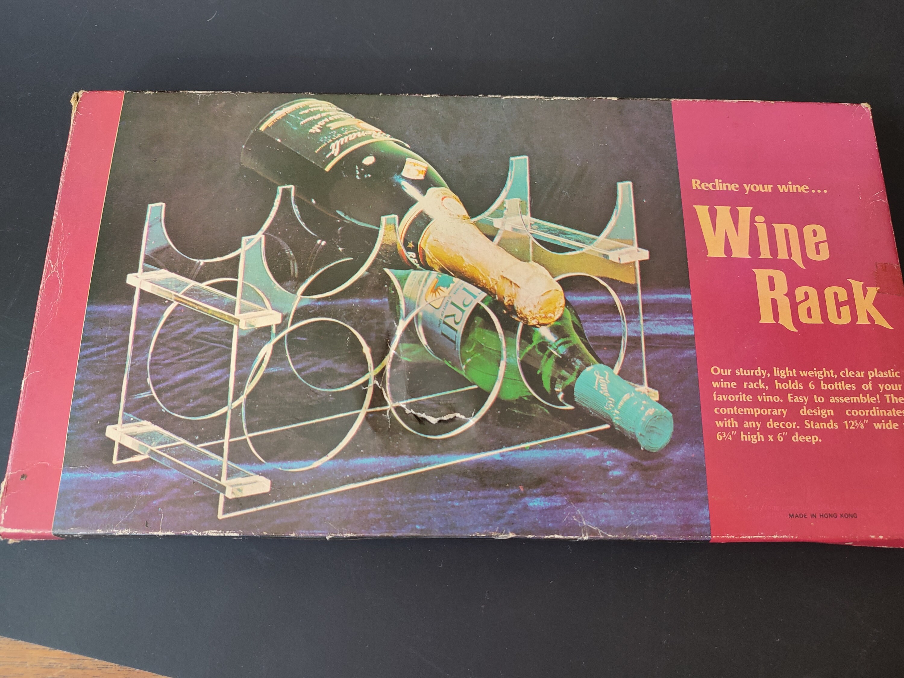 Vintage Midcentury MCM Acrylic Lucite Perspex 6-bottle Wine Rack Boxed ...