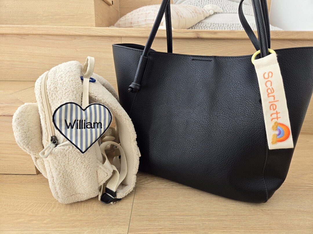 Personalized Embroidery Name Tag, School Bag Tag, Custom Luggage Tag ...