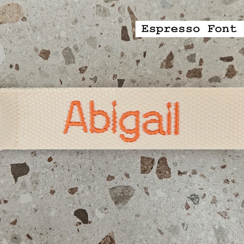 Personalized Embroidered Name Tag | Cotton Webbing Keychain - Etsy UK
