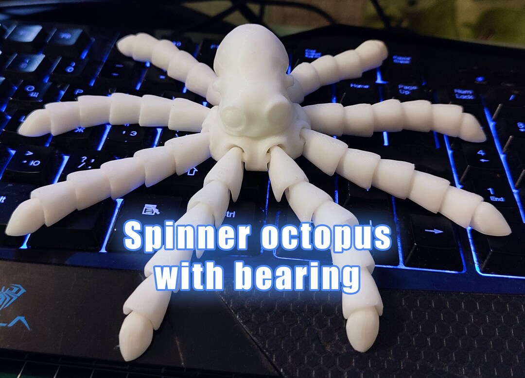 Octopus Spinner With Movable Tentacles and Bearing STL File for 3D ...
