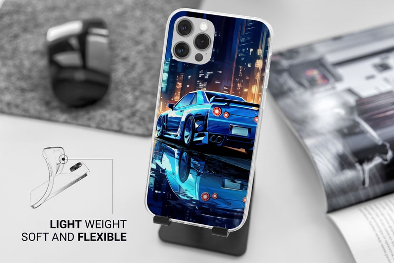 JDM Legendary Gtr R34 R35 Drift Car Art Phone Case for iPhone 15 14 13 ...