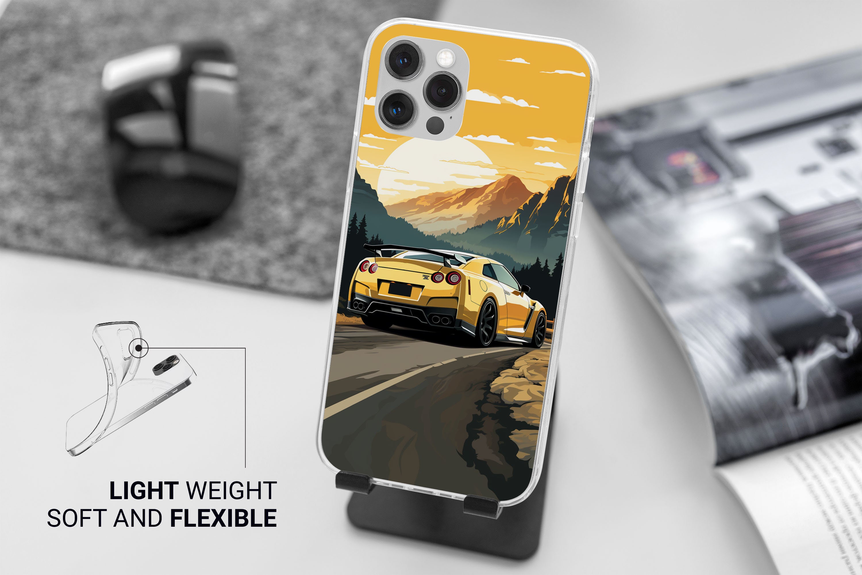 Japanese GTR R35 Sports Racing Jdm Car Phone Case for iPhone 15 14 13 ...