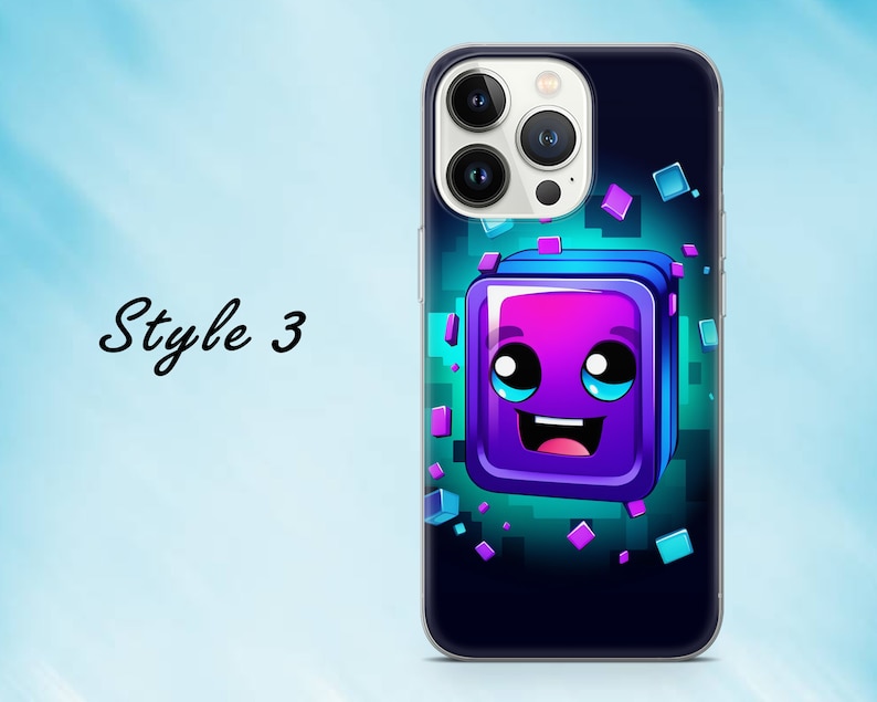 Geometry Dash Video Game Inspired Fan Art Phone Case for iPhone 15 14 ...
