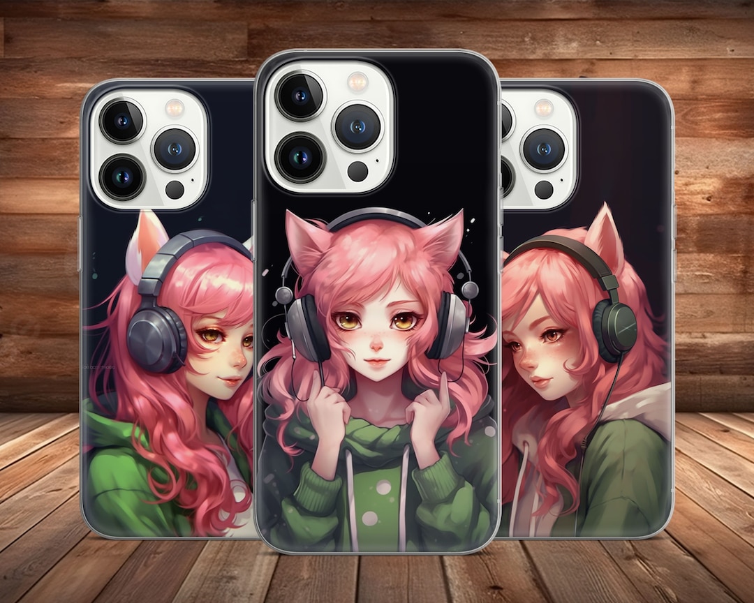 Anime Lo-fi Phone Case Cat Girl Lonely Vibe Kawaii Art for iPhone 15 14 ...