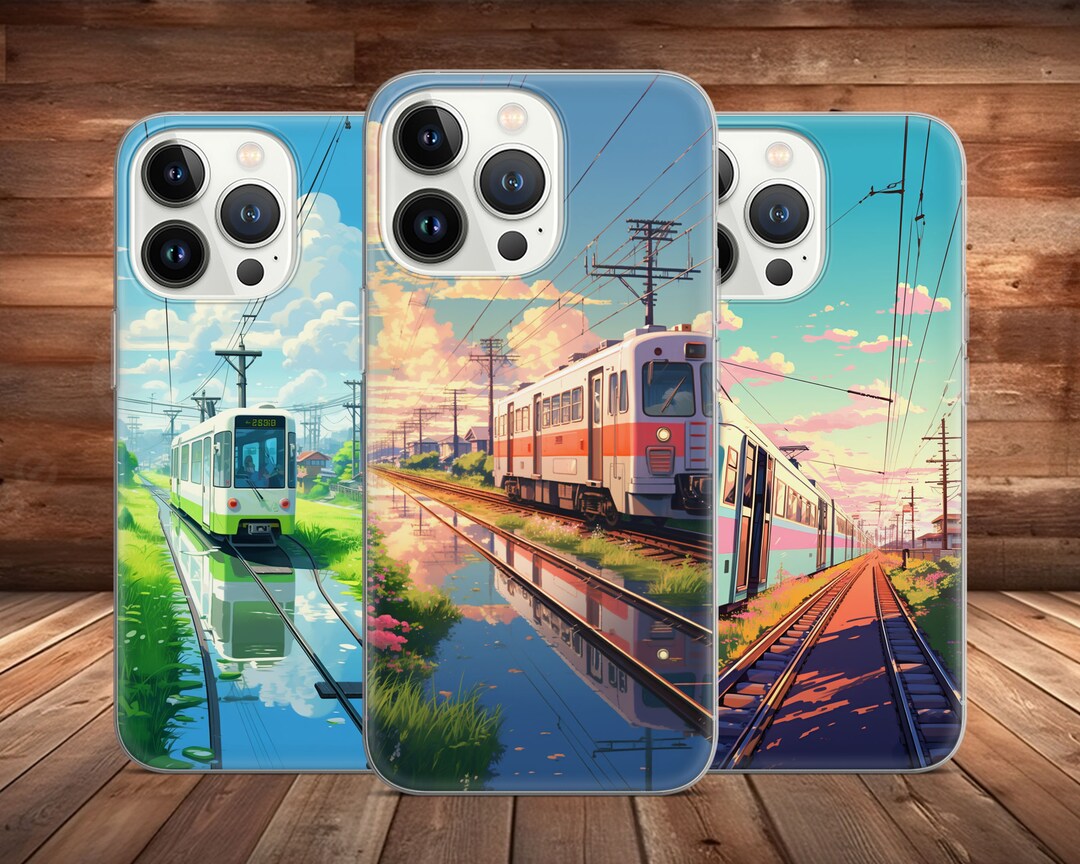 Anime Lo-fi Phone Case Japan Town Train Railway Summer Vibe for iPhone ...