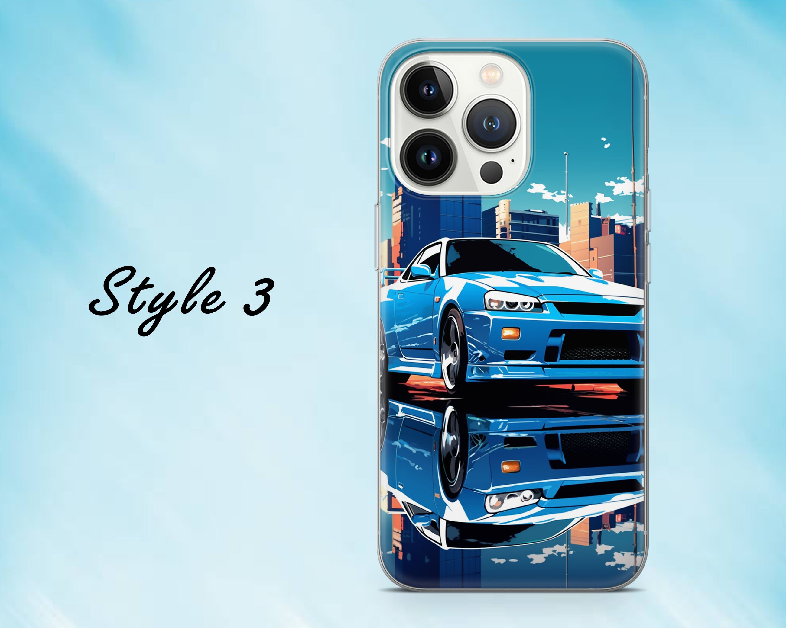 JDM Legendary Gtr R34 R35 Drift Car Art Phone Case for iPhone 15 14 13 ...