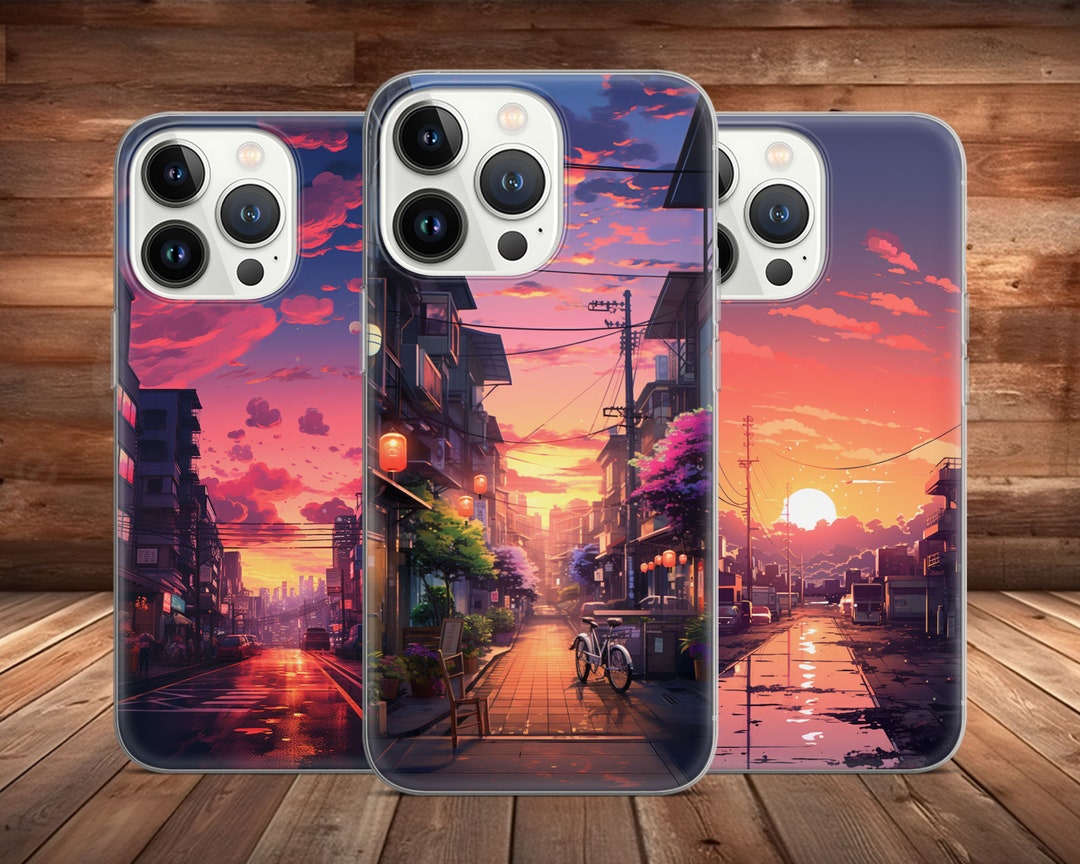 Anime Lo-fi Phone Case Lonely Japan City Street Night for iPhone 15 14 ...