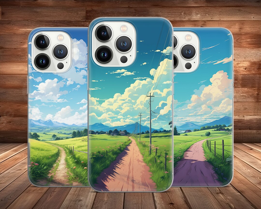 Anime Lo-fi Phone Case Lonely Road Countryside Summer Vibe for iPhone ...