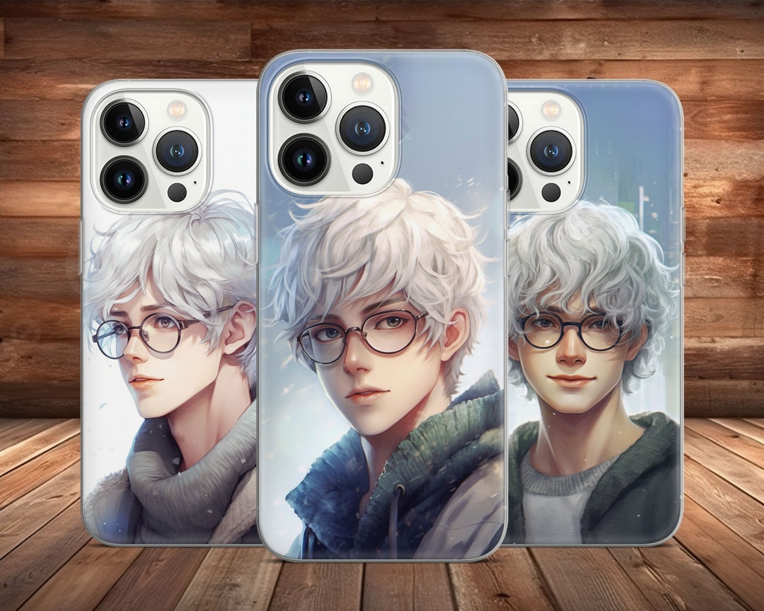 Anime Lo-fi Phone Case White-haired Boy Lonely Vibe Kawaii for iPhone ...