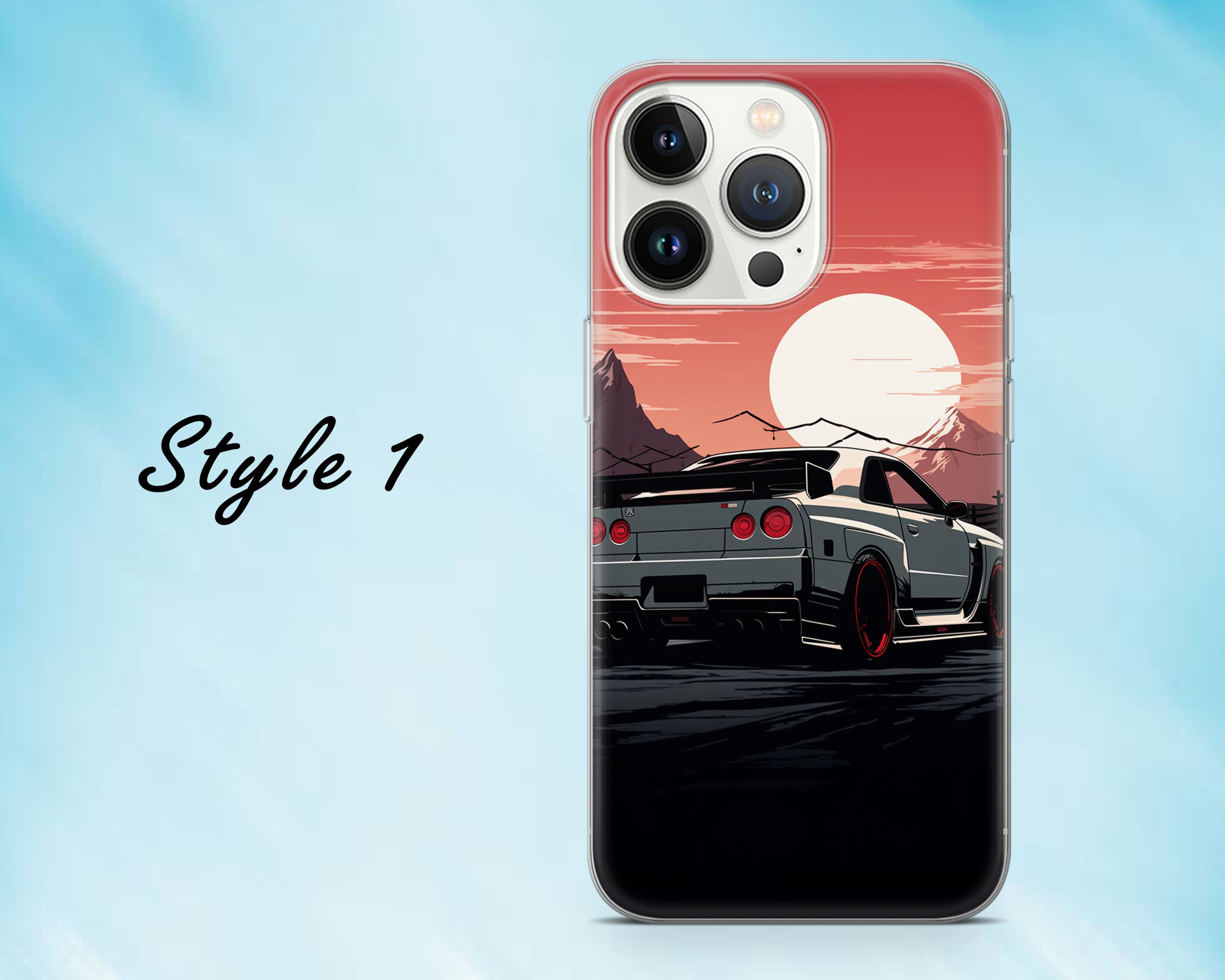 Lo-fi JDM Skyline Gtr R34 Drift Car Art Phone Case for iPhone 15 14 13 Pro Max 12 11 X XS 8 ...