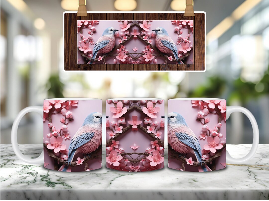 Pink Parakeet Mug Vibrant Bird Art Ceramic Coffee Cup, Perfect for ...