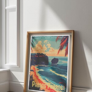 Padang Padang Beach Poster: Retro Bali Surf Art Print - Etsy