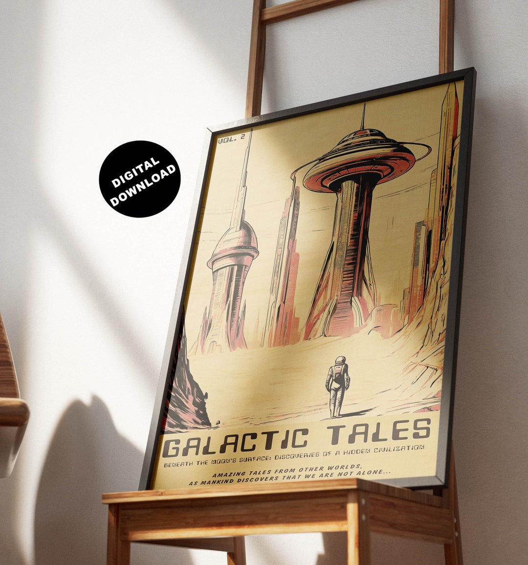 Vintage Style Sci-fi Print, Retro Science Fiction Poster, Classic Sci ...