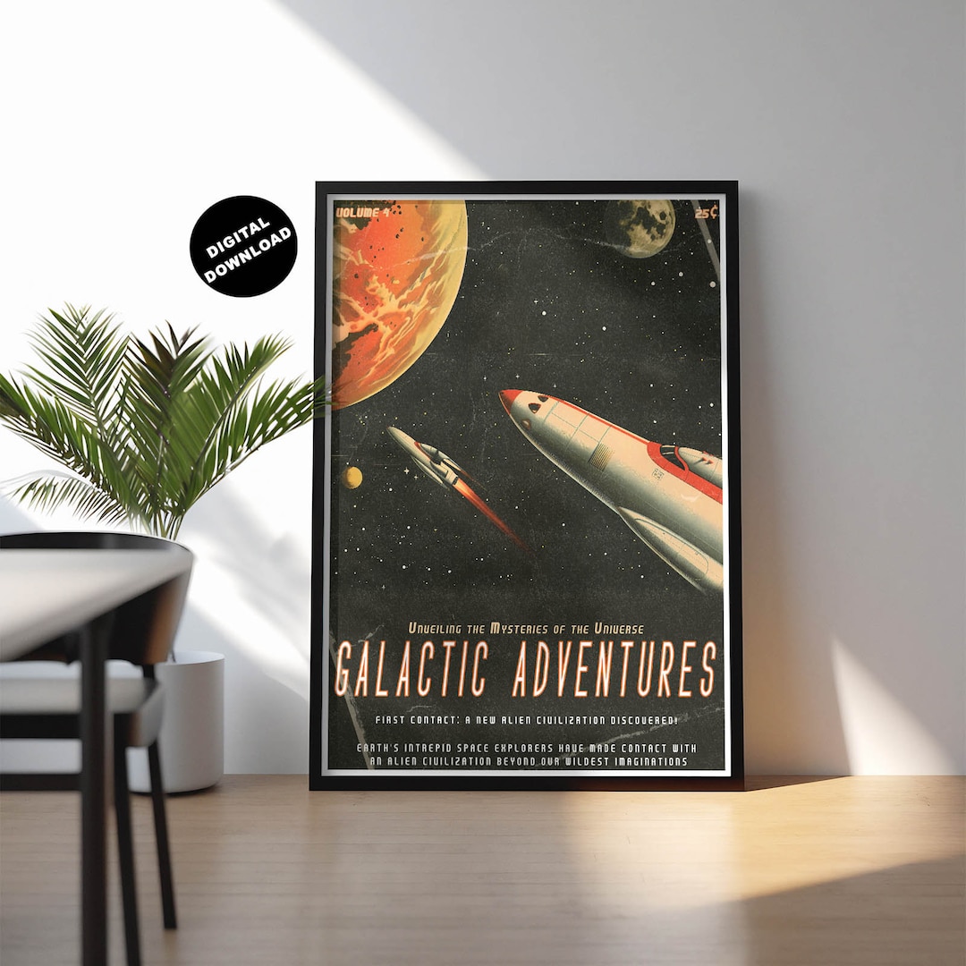 Retro Sci-fi Poster, Vintage Space Print, Sci-fi Poster Art, Gift for ...