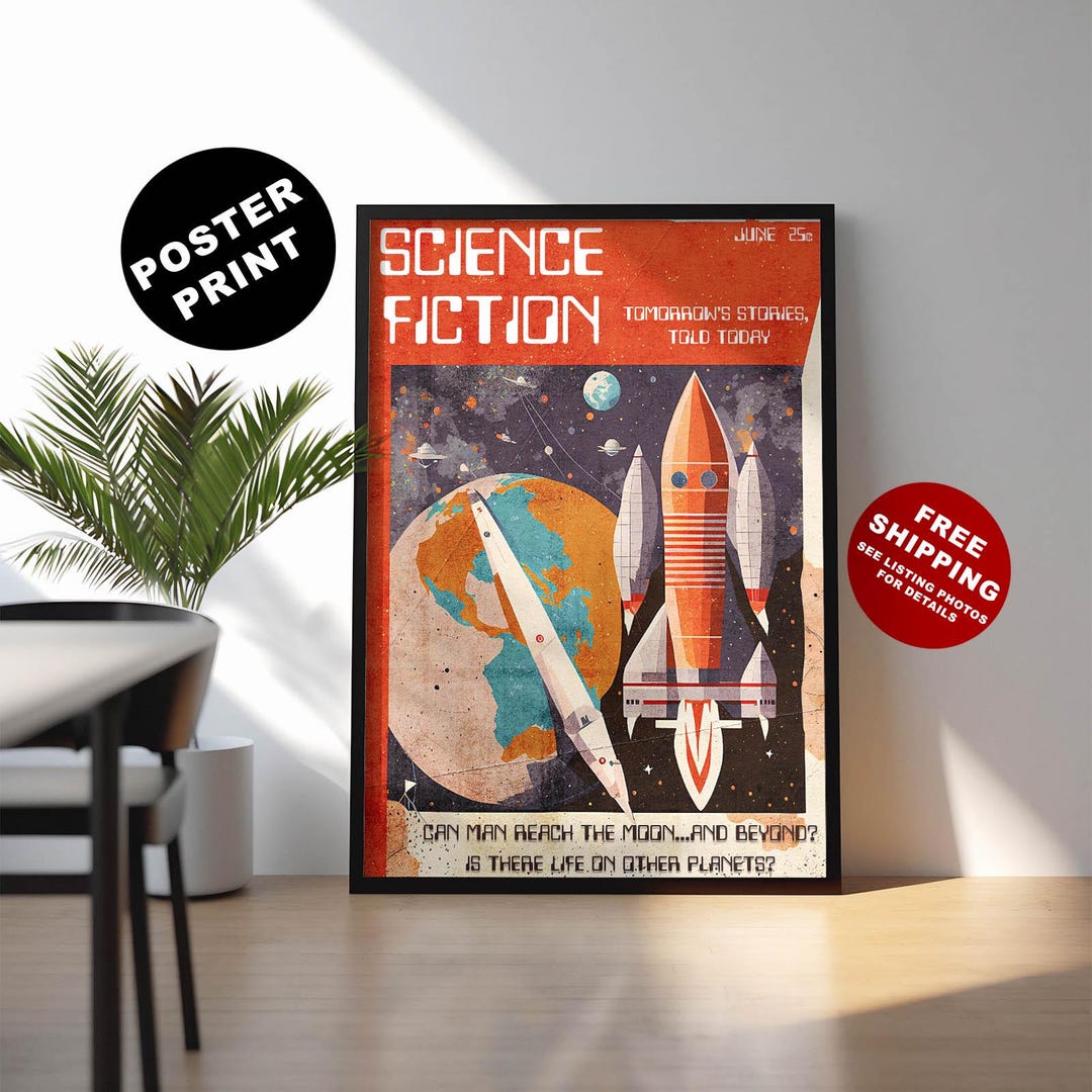 Science Fiction Poster, Vintage Sci-fi Magazine, Retro Sci-fi Art ...