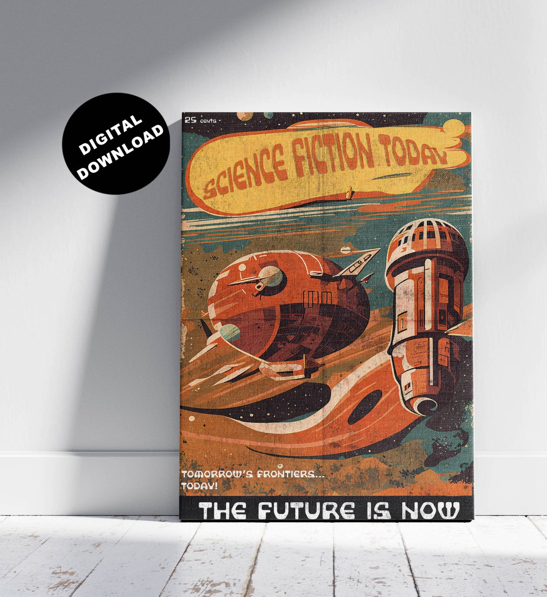 Vintage Style Sci-fi Wall Art, Space Art, Science Fiction Print, Retro ...