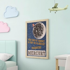 Retro Space Posters, Solar System Planet Wall Poster Set, Outer Space ...