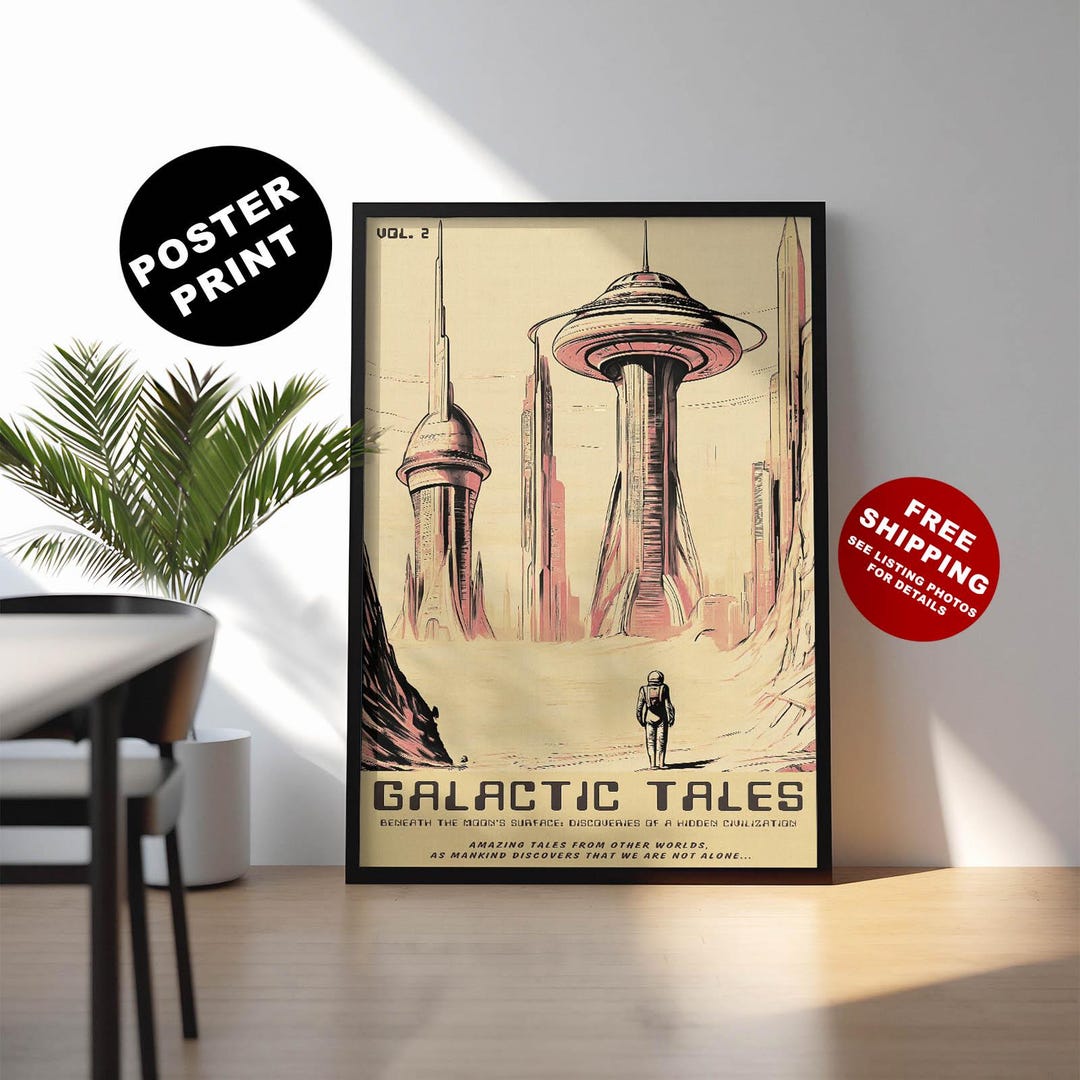 Vintage Style Sci-fi Poster, Retro Science Fiction Print, Classic Scifi ...