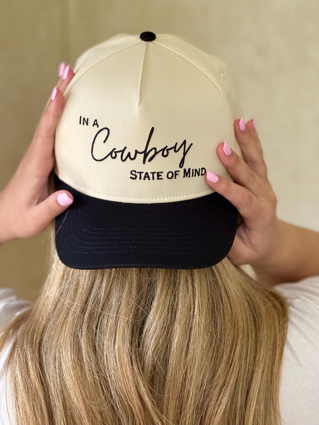 Cowboy State of Mind Trucker Hat: Vintage Embroidered Western Cap - Etsy