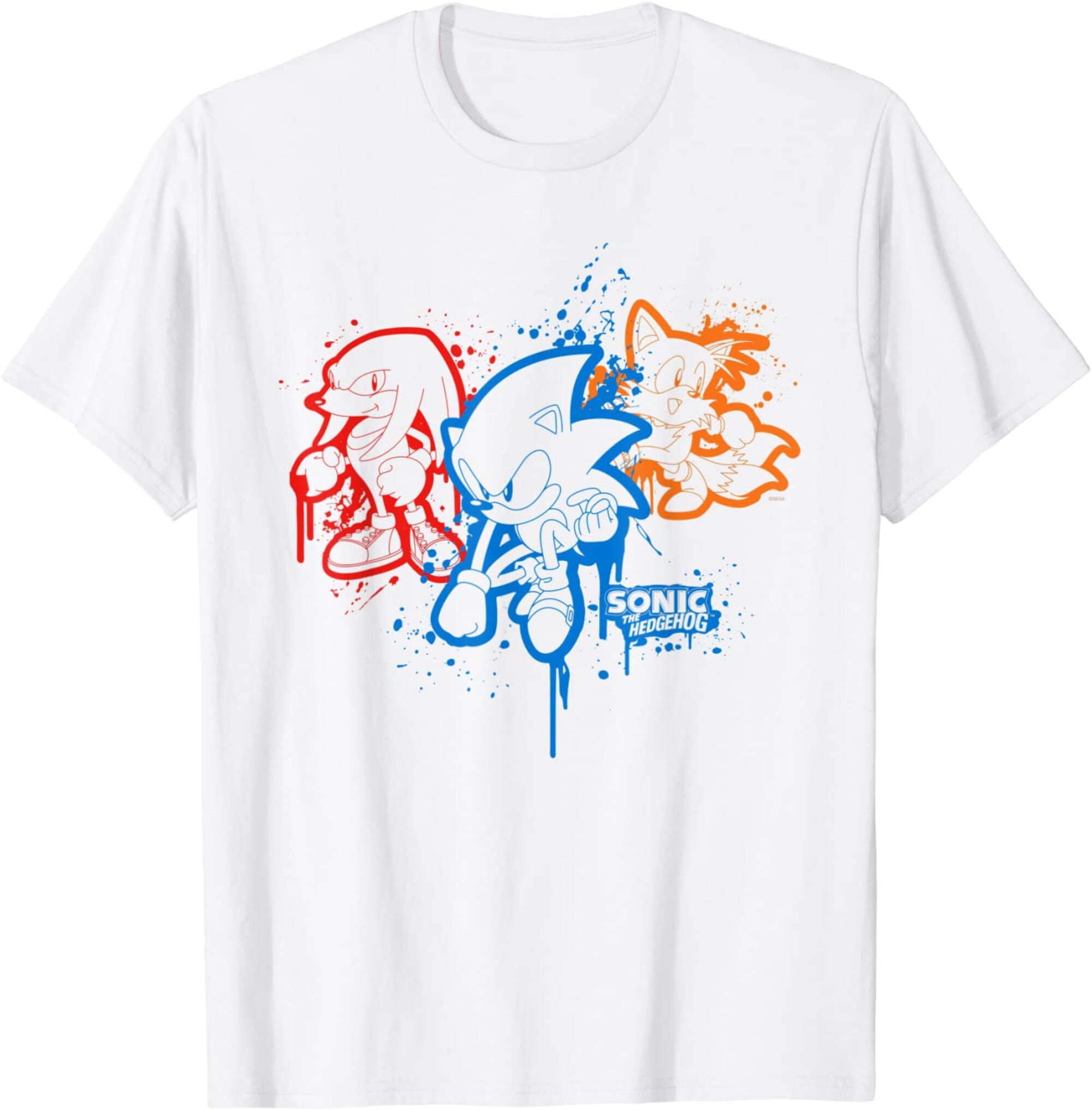Sonic & Friends Spray Paint T-Shirt, Sonic The Hedgehog ShirtKnuckles ...
