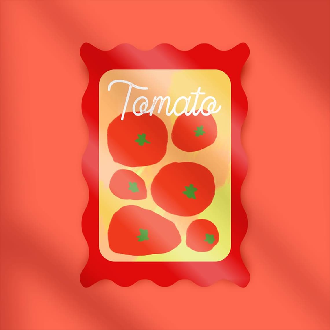 Tomato Stamp Sticker: Glossy Mini Fruit Label Decal - Kawaii Planner ...