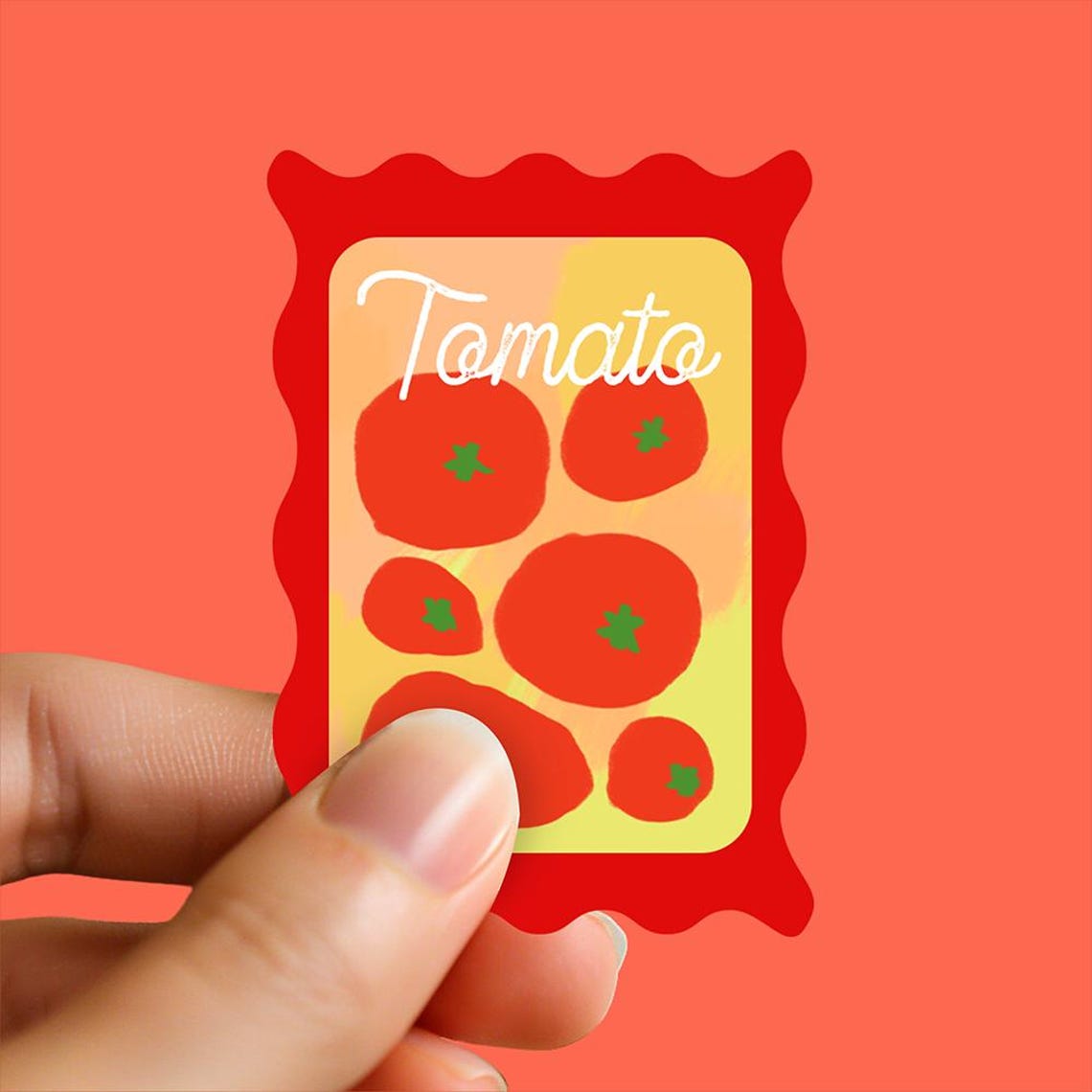 Tomato Stamp Sticker: Glossy Mini Fruit Label Decal - Kawaii Planner ...