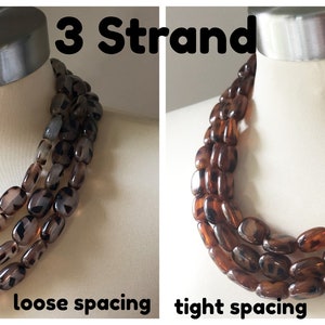 Tortoise Shell Statement Necklace Lucite Beaded Necklace Chunky Multi ...
